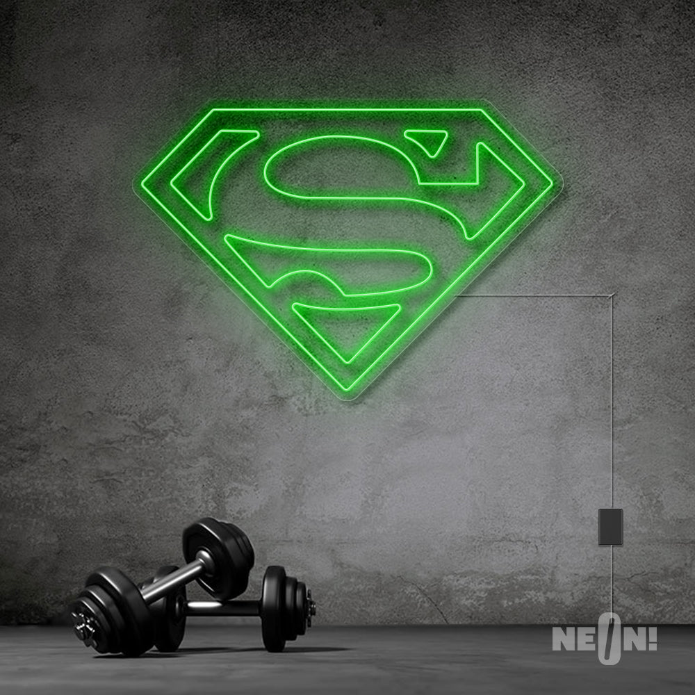 Neon Green Superman Logo DC Comics Superman Small Neon Light Classic