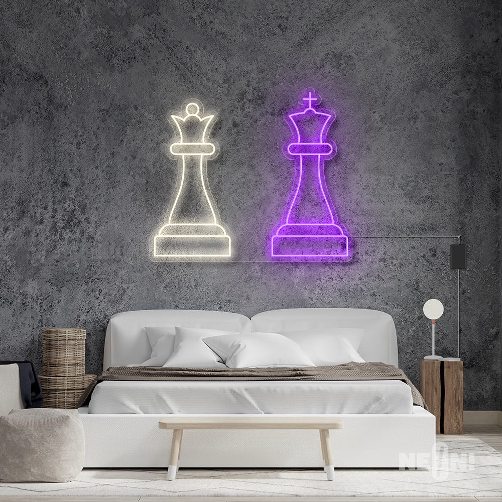 Order 'Queen King - Chess' Led Neon Sign Online | The Neon Store